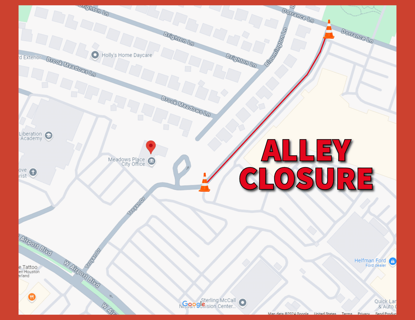 Alley Closure Notice | City of Meadows Place