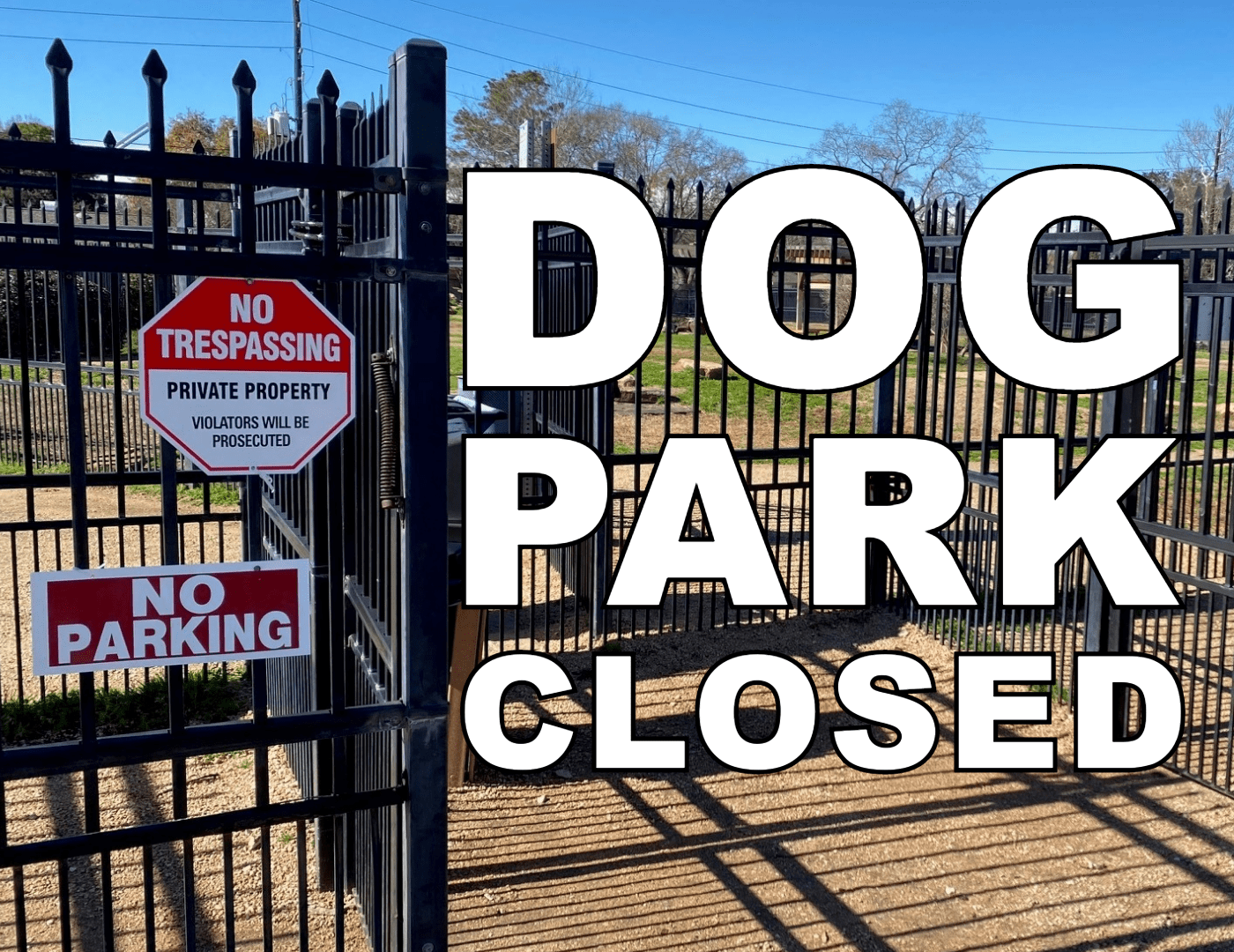 Texas Direct Auto/Vroom Dog Park Closed | City of Meadows Place