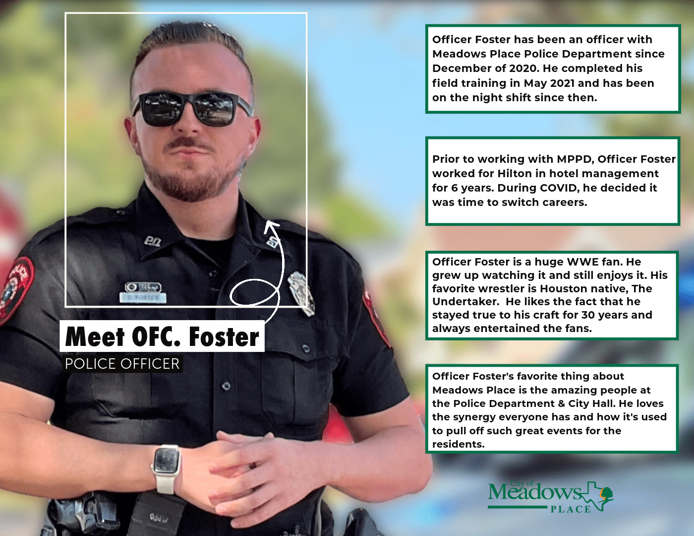 EMPLOYEE SPOTLIGHT | OFFICER FOSTER | City of Meadows Place