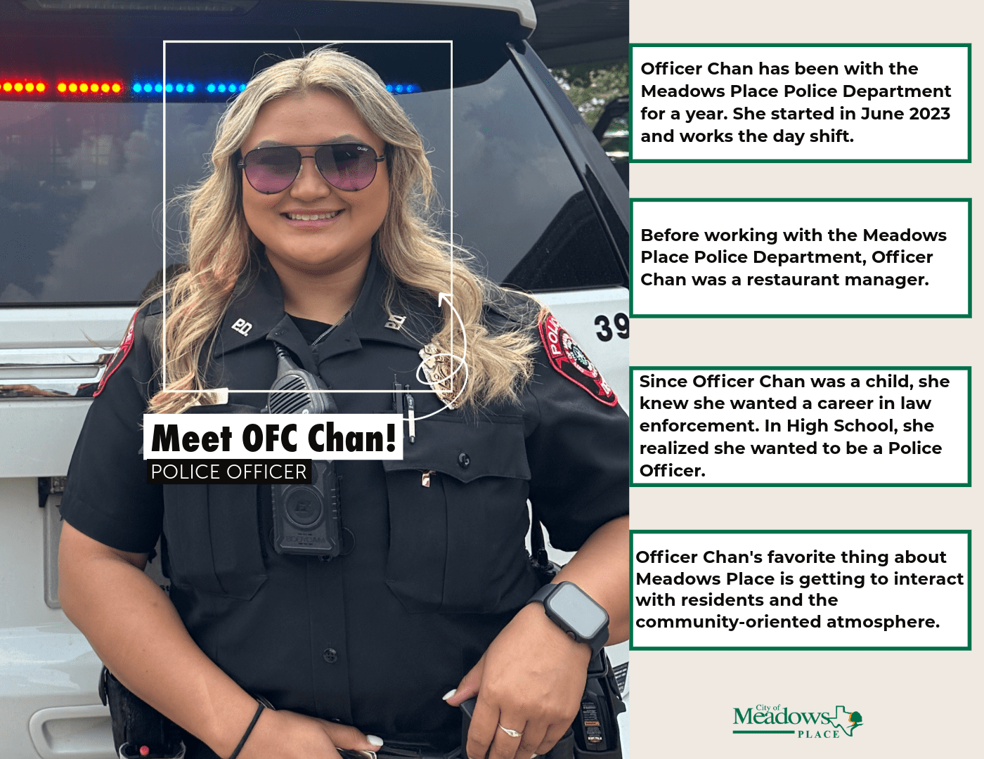 EMPLOYEE SPOTLIGHT | OFFICER CHAN | City of Meadows Place