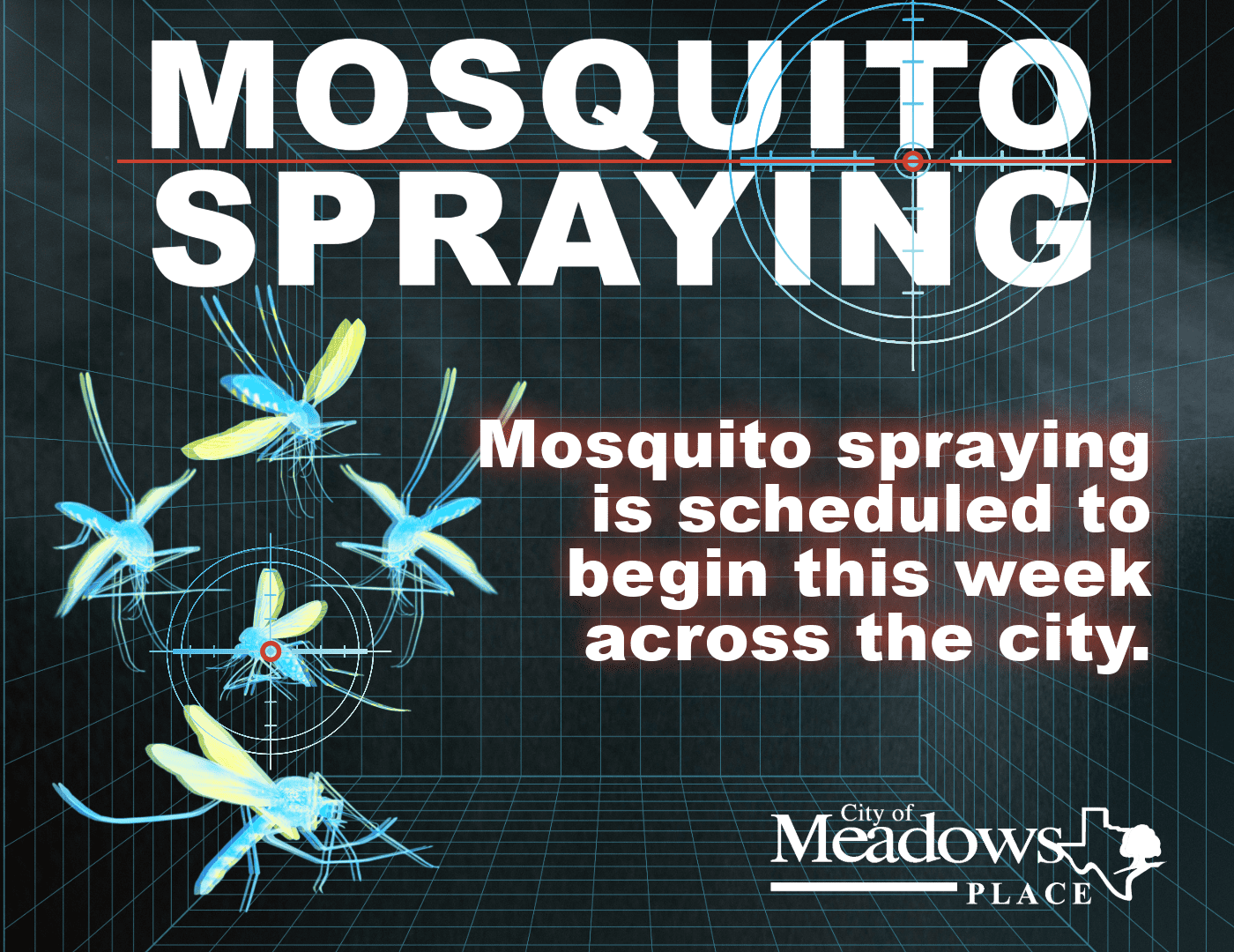Mosquito Spraying to Start the Week of 3/11/24 | City of Meadows Place