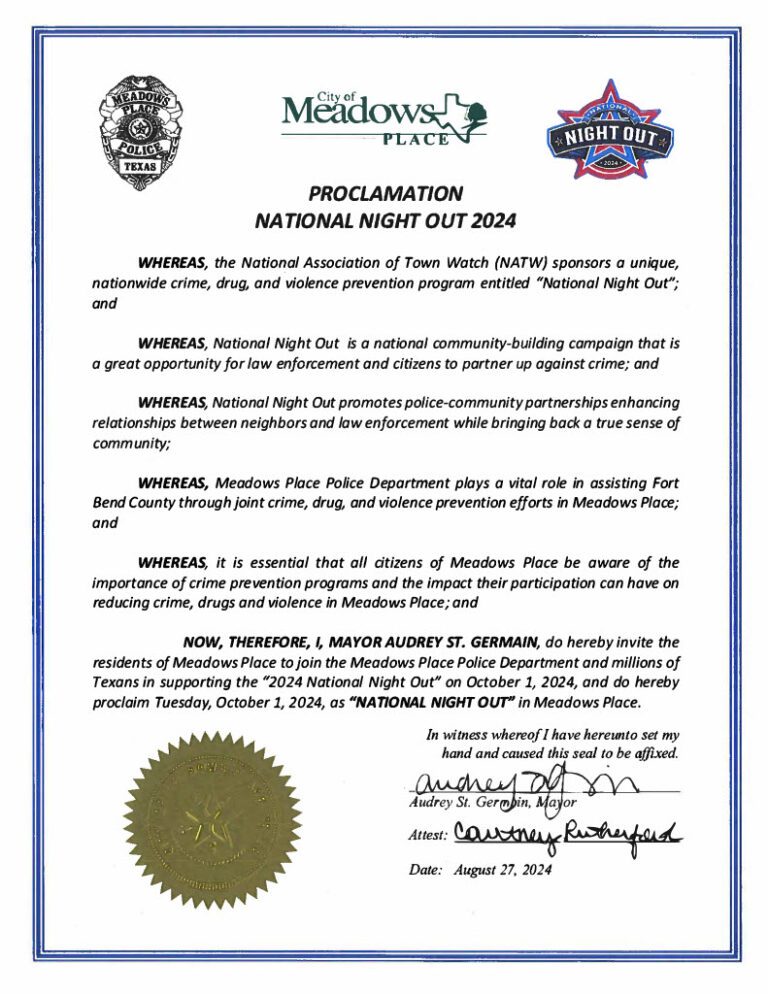 National Night Out 2024 | City of Meadows Place